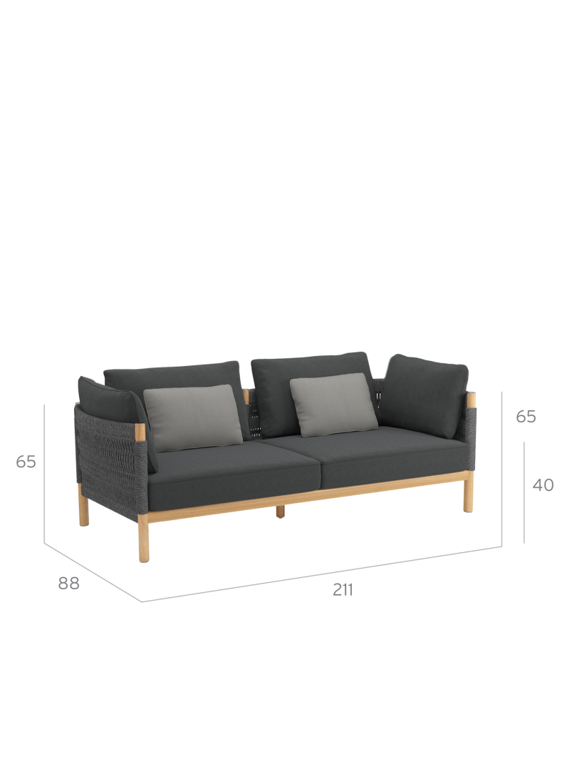 Cavo Lounge Sofa Anthrazit inkl. Auflagen Schiefer | Garpa