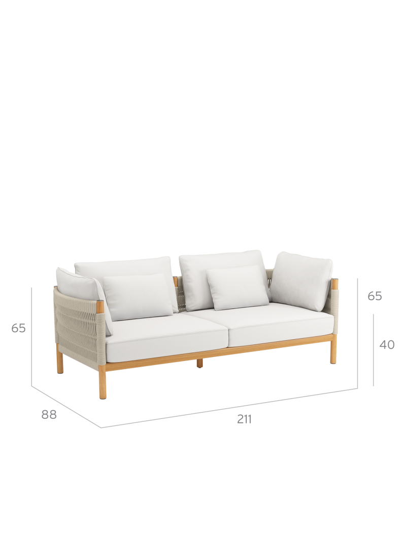 Cavo Lounge Sofa Beige inkl. Auflagen Travertin - garpa.de
