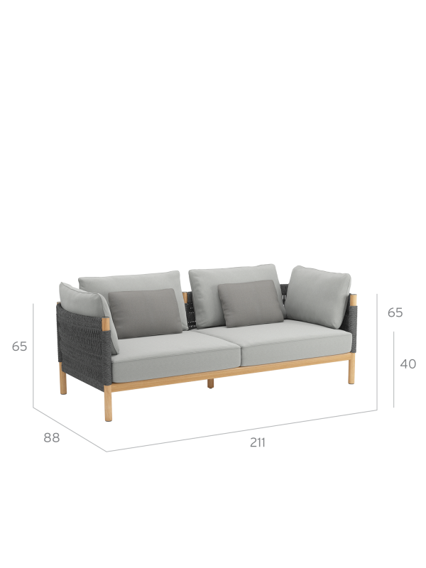 Cavo Lounge Sofa Anthrazit inkl. Auflagen Moon | Garpa