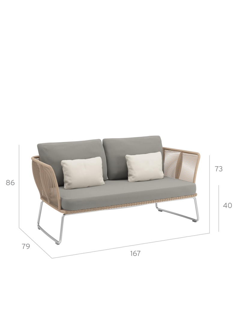 Amari Lounge Sofa inkl. Auflagen Stone - garpa.de